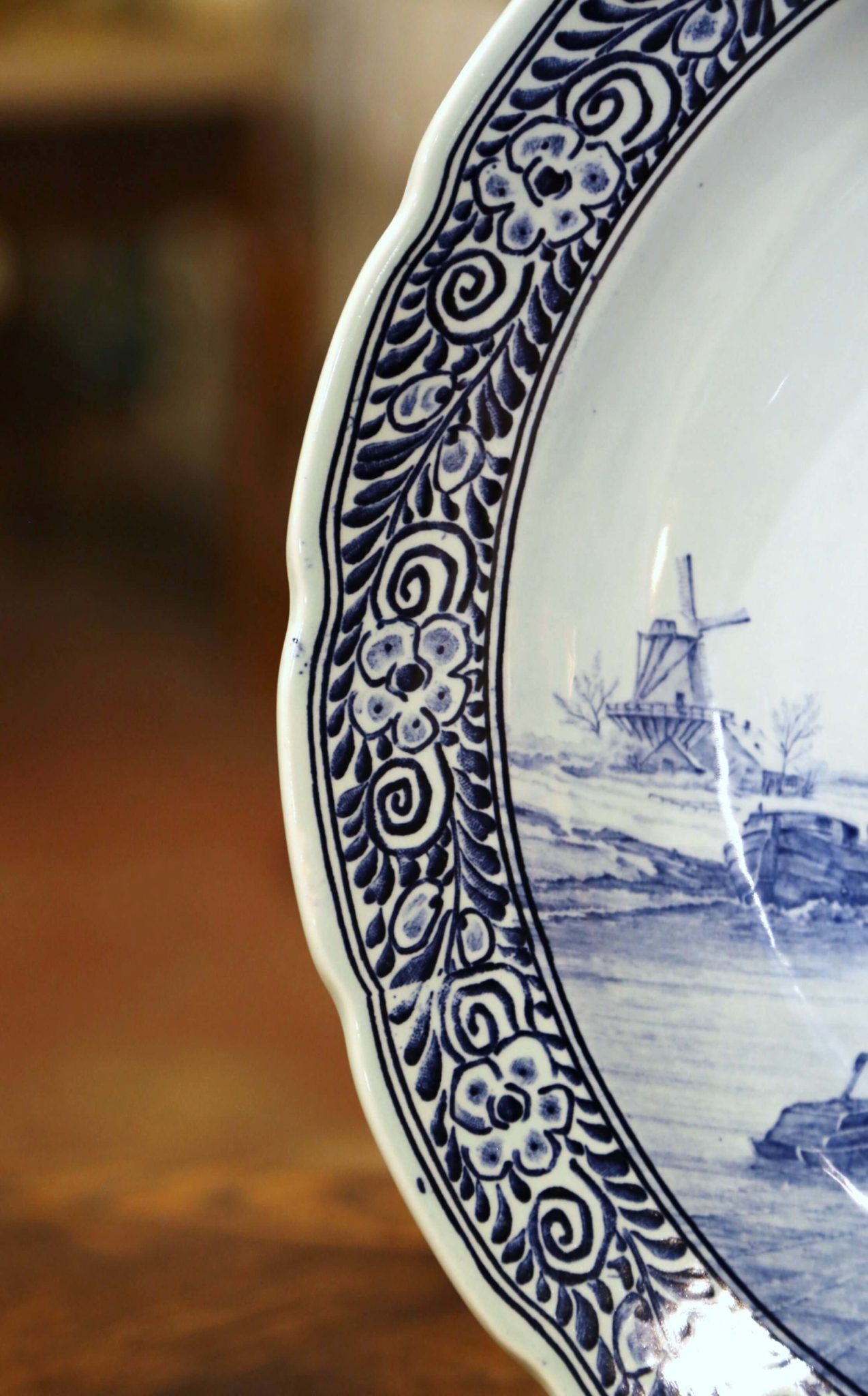 Mid-Century Dutch Hand Painted Royal Sphinx Maastricht Delft Platter ...