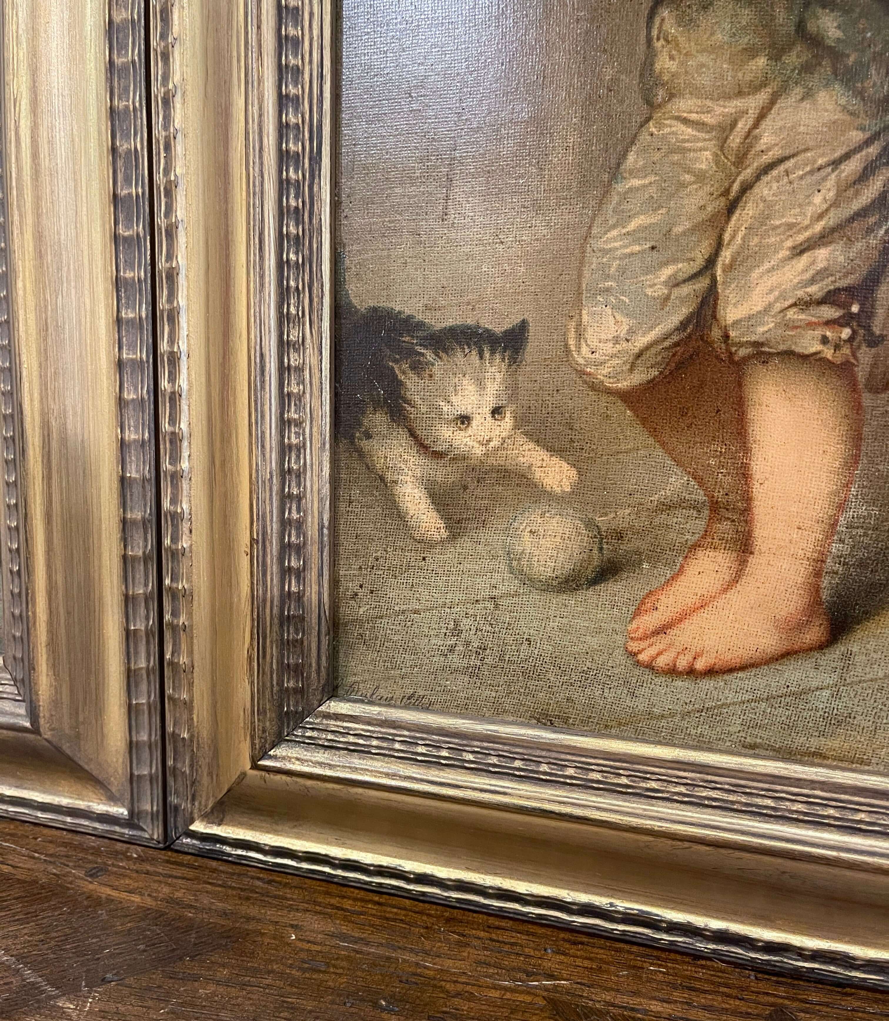 Pair of 19th Century French Signed Chromo Lithographs in Gilt Frames ...