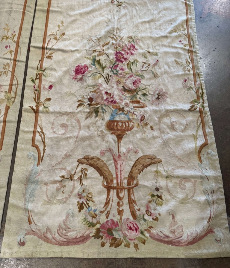 Pair of Mid-19th Century French Handwoven Floral Aubusson Wall Hanging ...