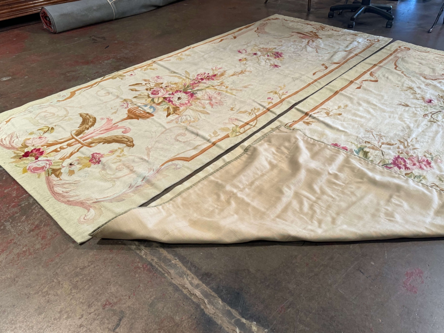 Pair of Mid-19th Century French Handwoven Floral Aubusson Wall Hanging ...