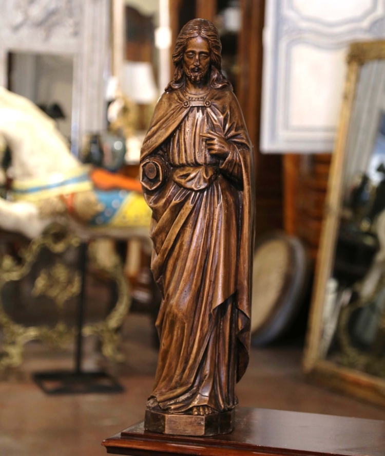 18th Century French Carved Walnut Statue of Jesus Christ - Country ...