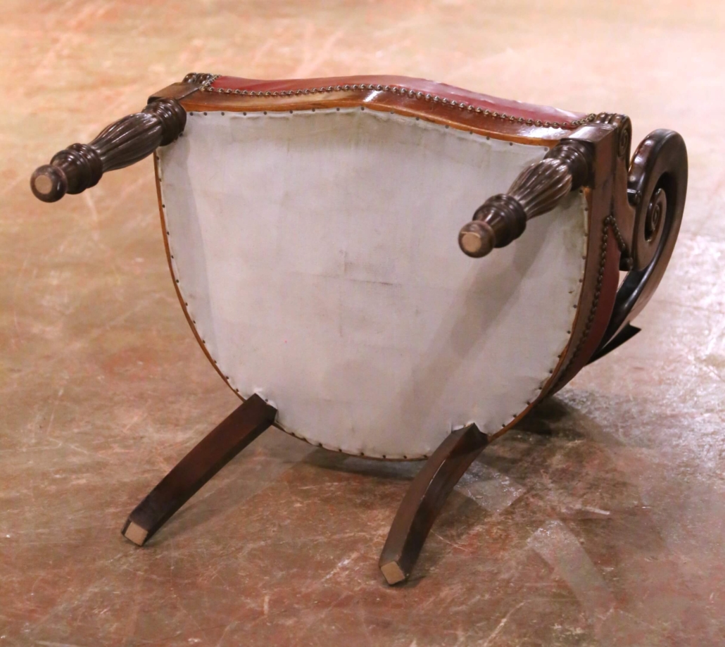 19th Century French Louis Philippe Carved Walnut and Leather Desk ...