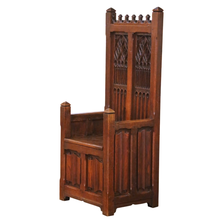 19th Century French Gothic Oak "Stalle de Chœur" Chair with Lift-Up ...