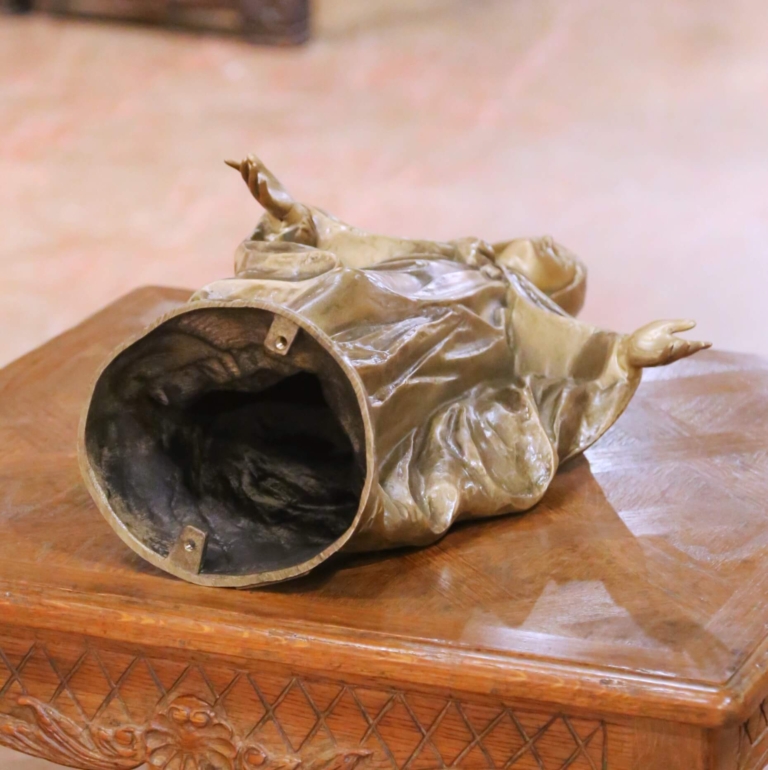 Mid-Century Italian Patinated Bronze Virgin Mary Sculpture by Biondan ...