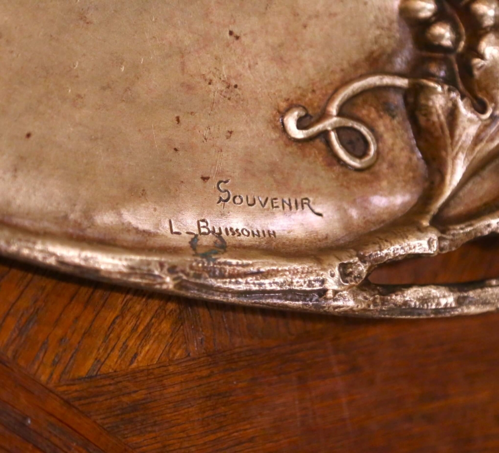 19th Century French Bronze Grape Vine Tray Vide-Poche Signed L ...